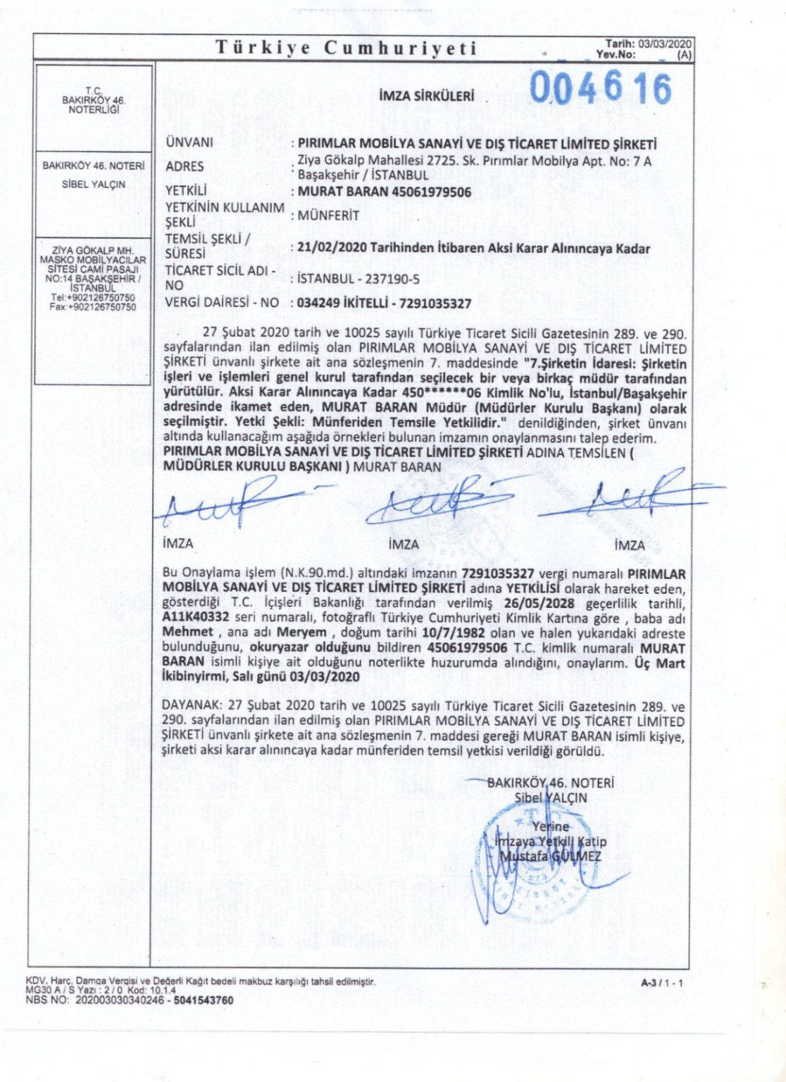 Tc.Cumhuriyeti İmza Sirküleri - Pırımlar Tek Kişilik Yataklı Koltuk